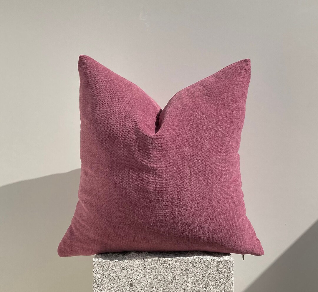 Blush Pink Solid Chenille Pillow ,luxury Woven Accent Cushion Cover ...