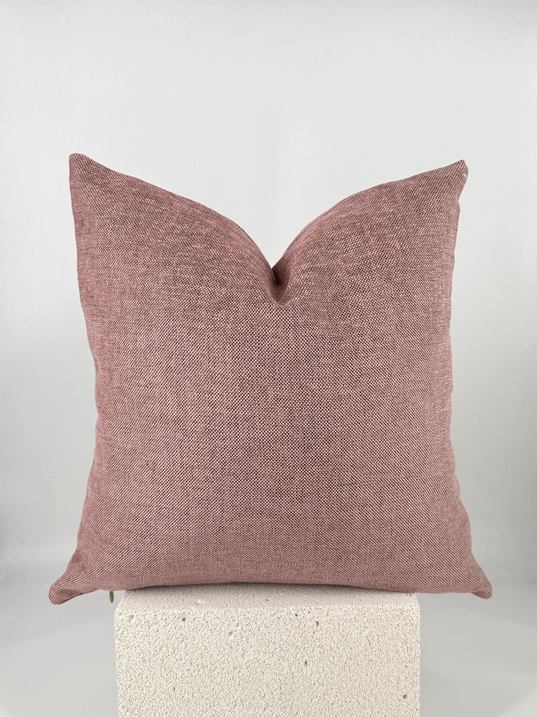 Dusty Rose Linen Throw Pillow Cover, Soft Pink Decorative Cushion Cover ...