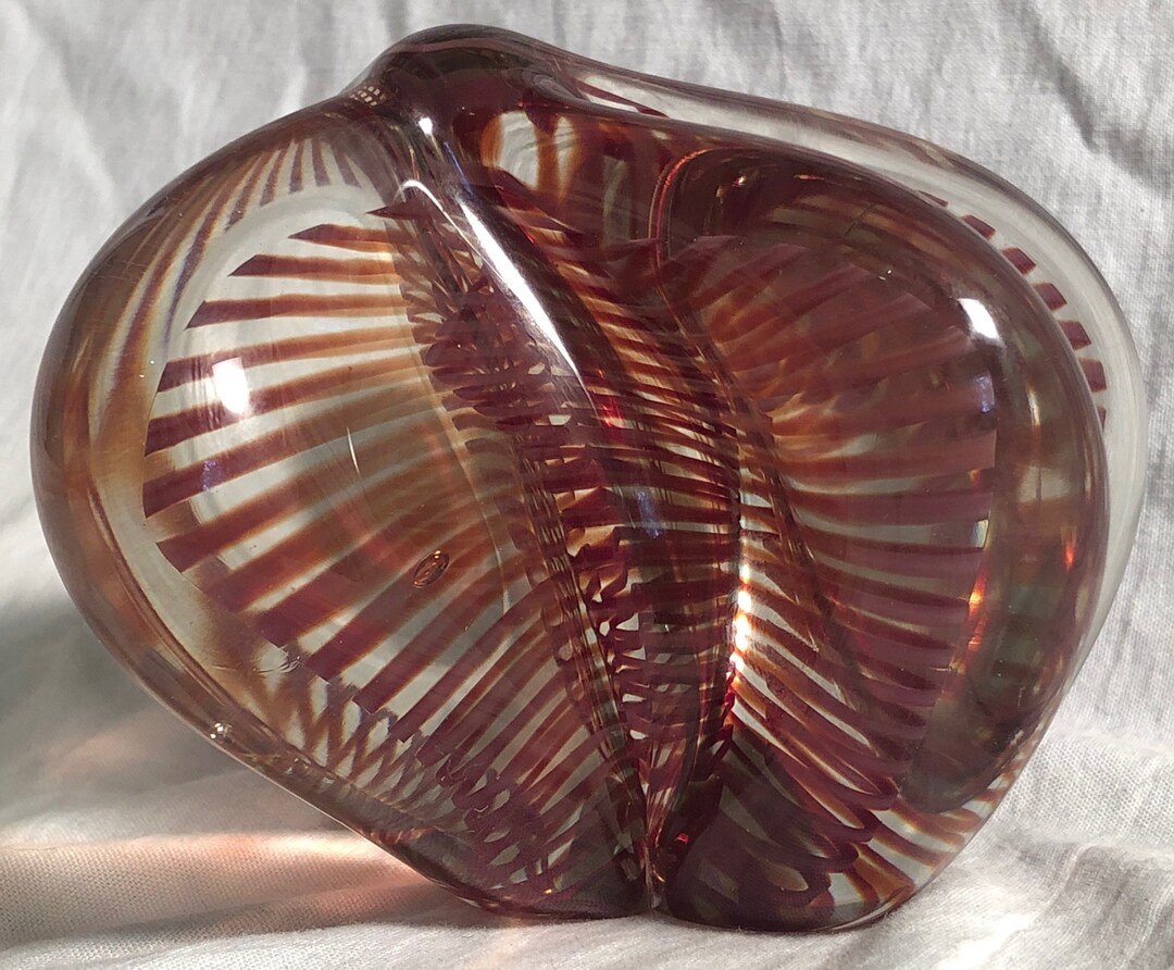 Signed Vitrix Art Glass Abstract Swirl Butterfly 1984 - Etsy