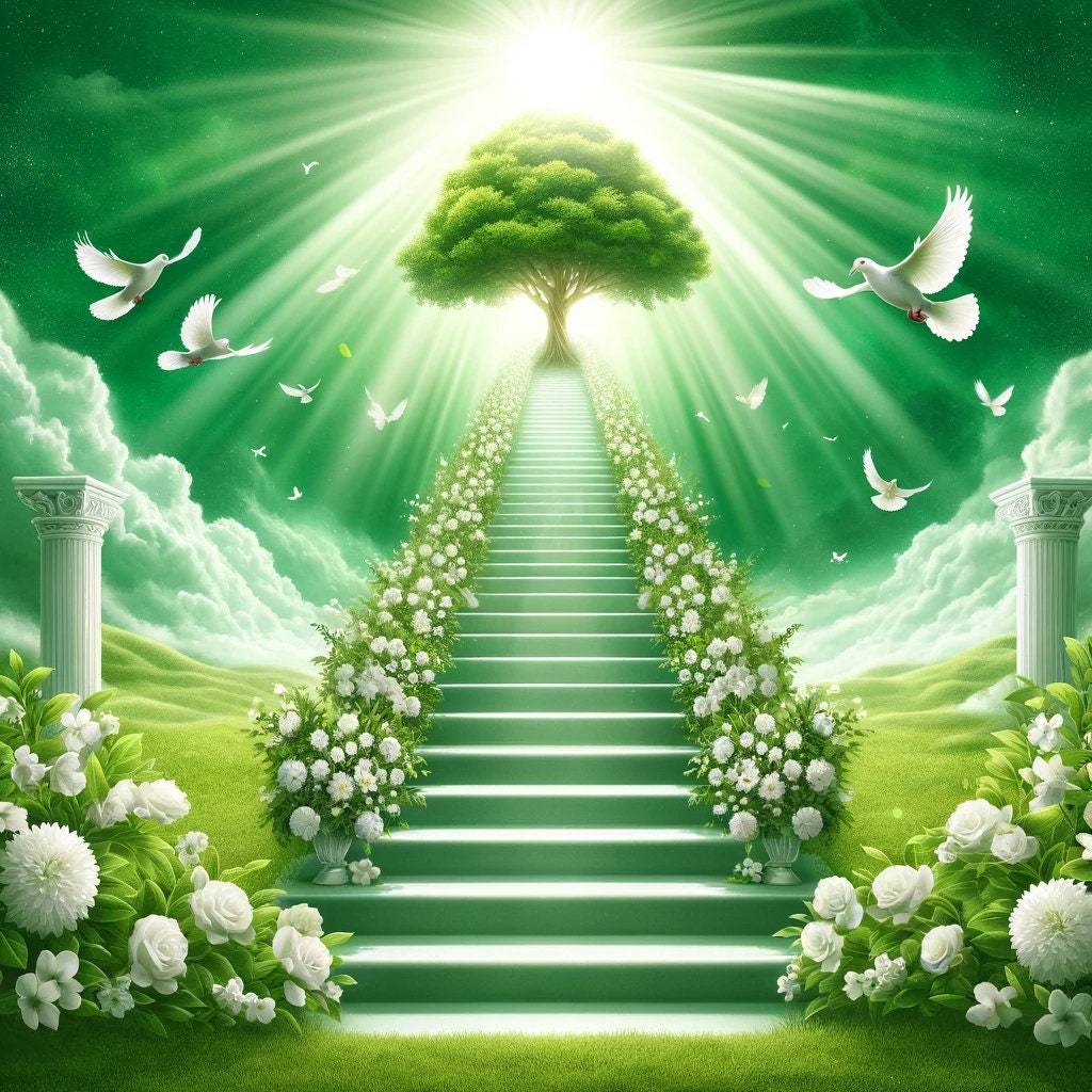 Green Memorial Background Digital Download Memorial Design Bereavement ...