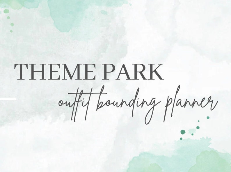 Theme Park Bounding Printable Planner - Etsy