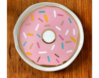 XL Heart Donut Box With Rainbow Sprinkles. Cute Trinket Box Clay Donut ...
