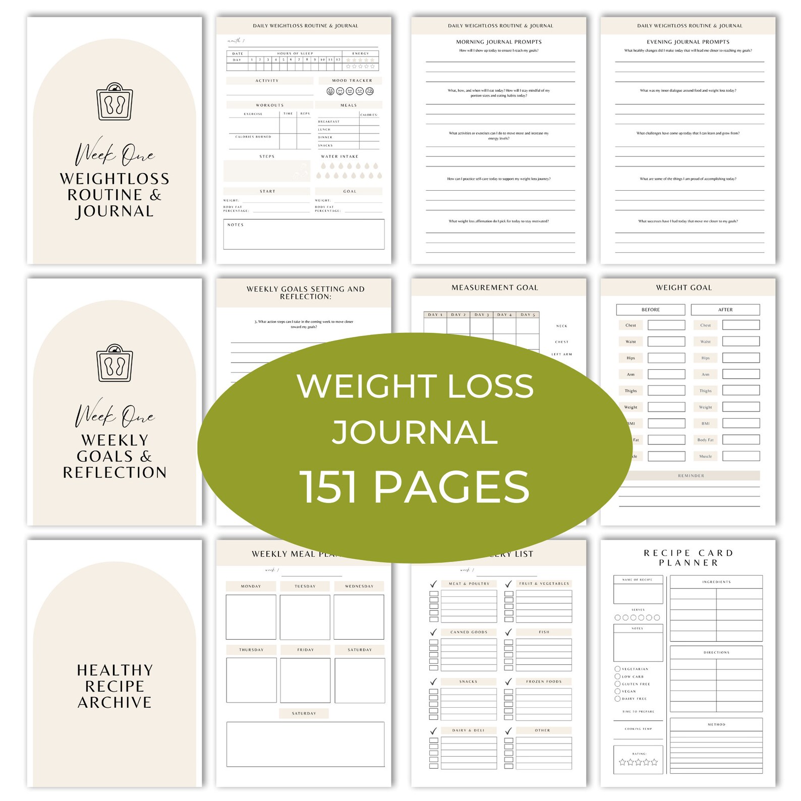 Weight Loss Journal for Moms Working Mom Workout Planner - Etsy