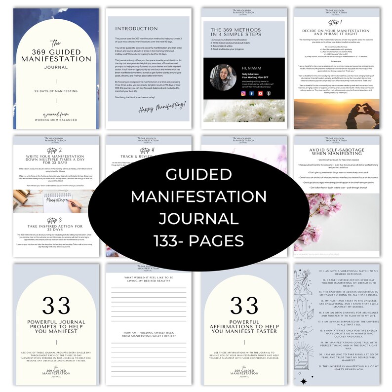 Guided Manifestation Journal, 369 Manifestation Technique, Printable ...
