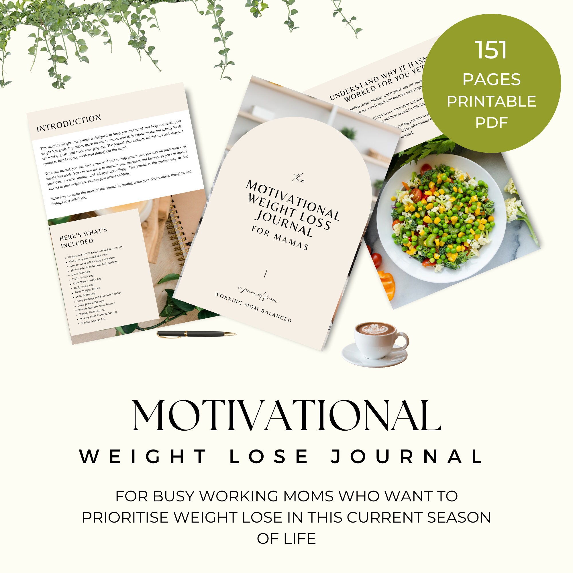 Weight Loss Journal for Moms Working Mom Workout Planner - Etsy