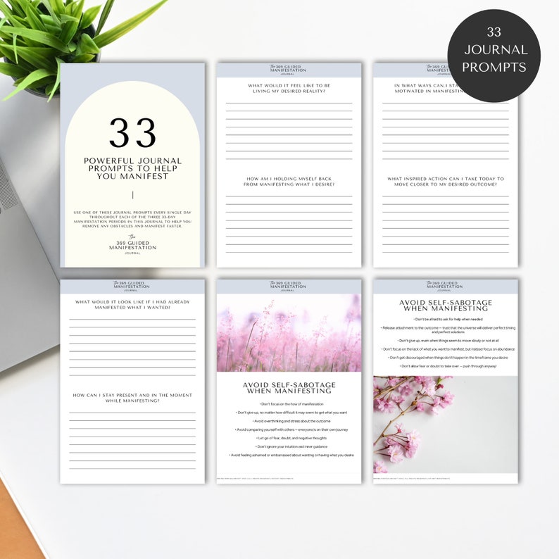 Guided Manifestation Journal, 369 Manifestation Technique, Printable ...