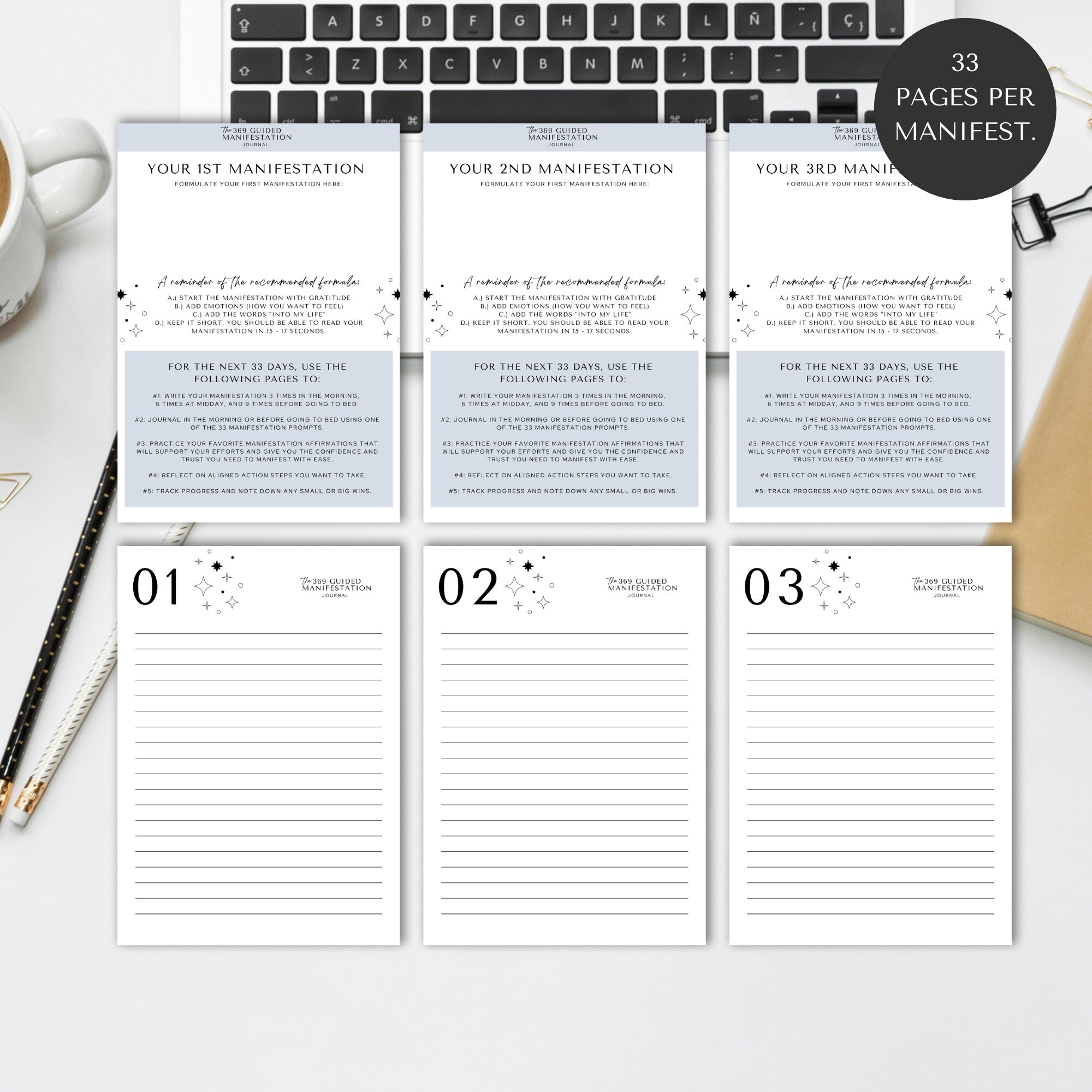 Guided Manifestation Journal, 369 Manifestation Technique, Printable ...