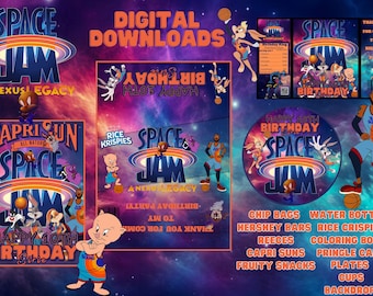 Space Jam Chips Bags, Digital Party Favors, Space Jam Chips Wrapper ...