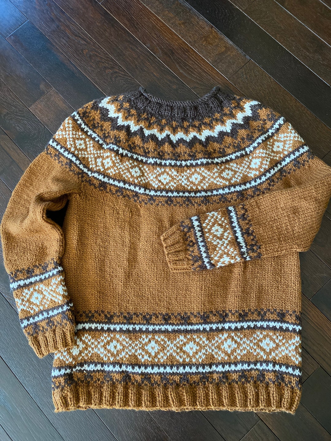 Nordic Hand Knit Pullover - Etsy