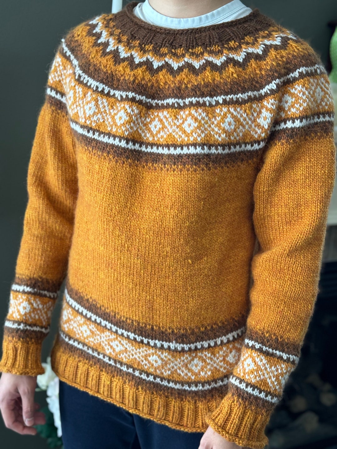 Nordic Hand Knit Pullover - Etsy