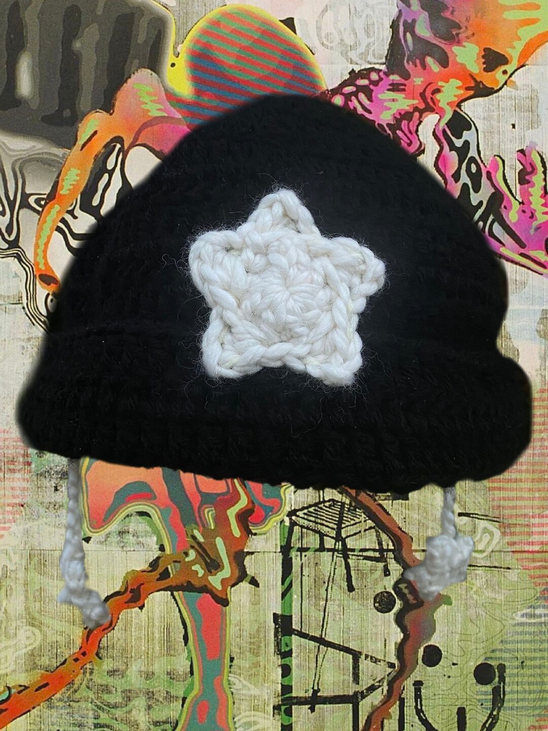 Black and White Star Hat - Etsy