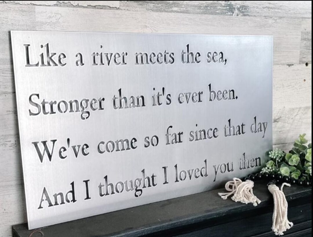 Custom Steel Song Lyrics Sign 11th Anniversary Gift Wedding Song Sign ...