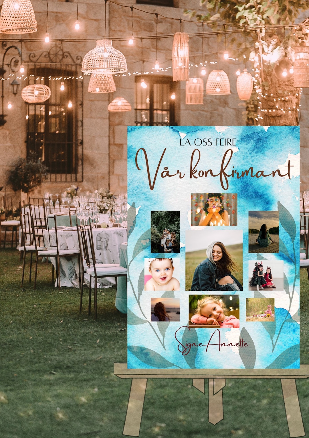 Konfirmasjon Velkomstskilt Med Bilde Rediger Canva Mal Print Selv Fest ...