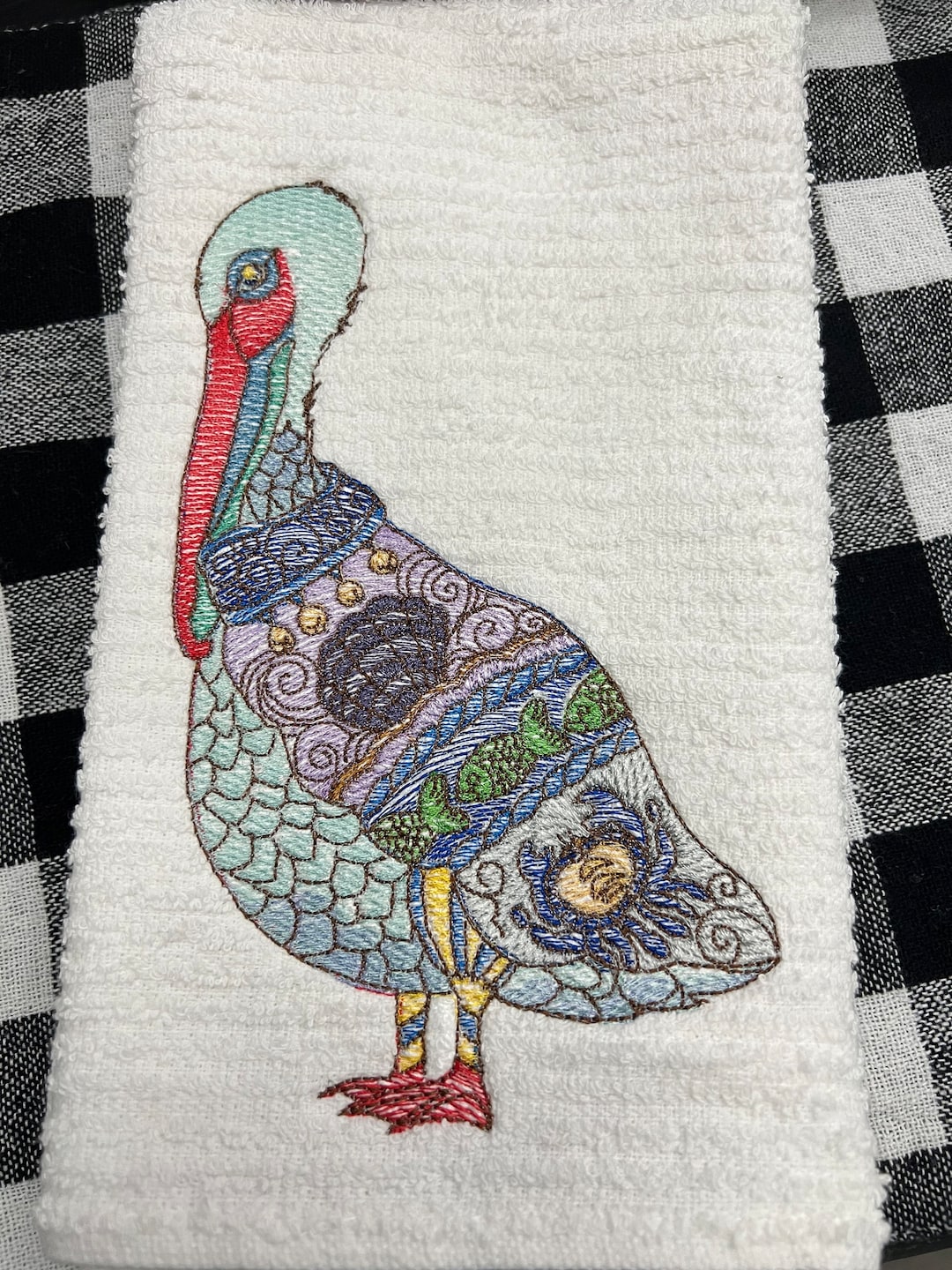 Pelican Embroidered Dish Towel - Etsy