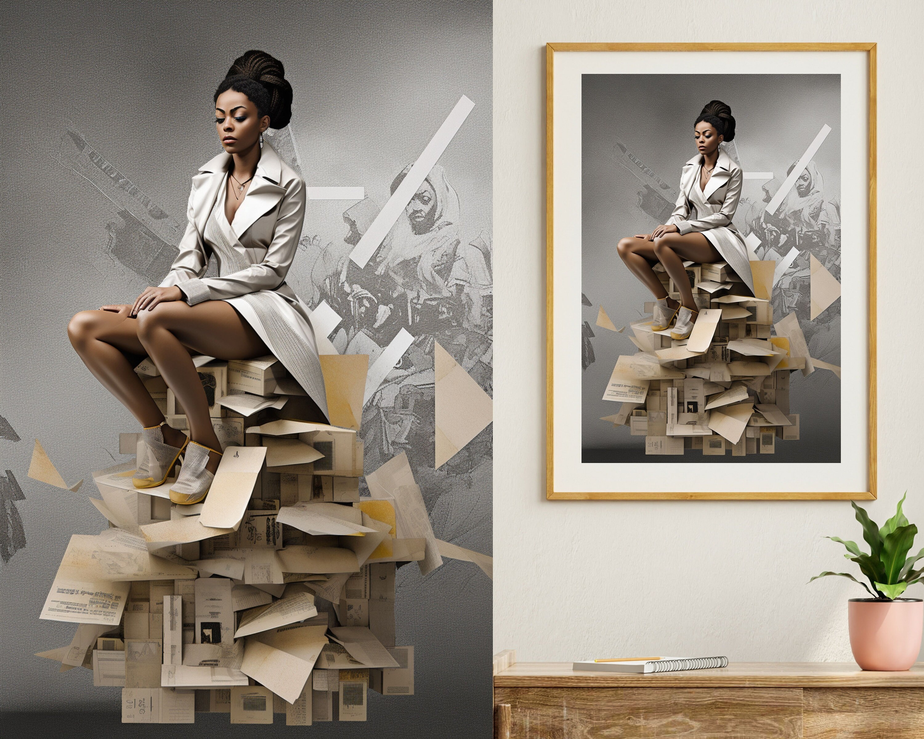 20 Printable Artworks Afrofuturism Art Afrocentric Surreal Mixed Media ...