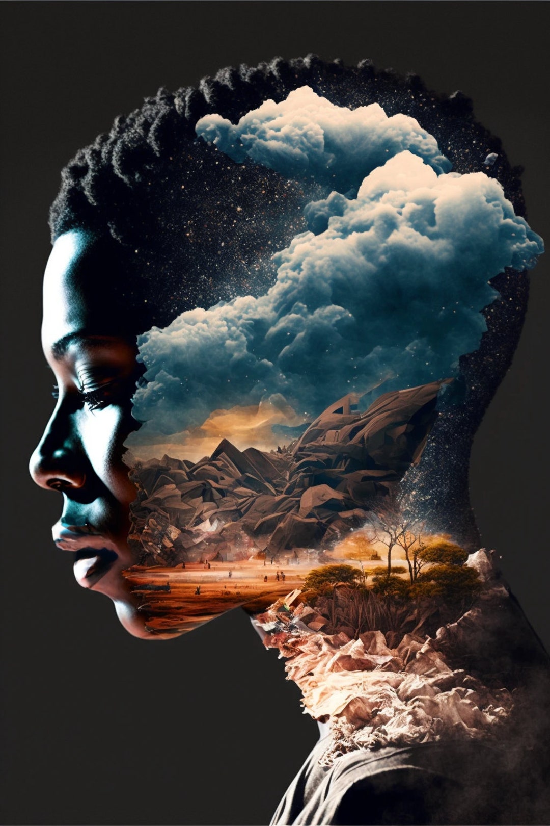 Double Exposure, Sky, Afrocentric, Africans American, Afrocentric Art ...