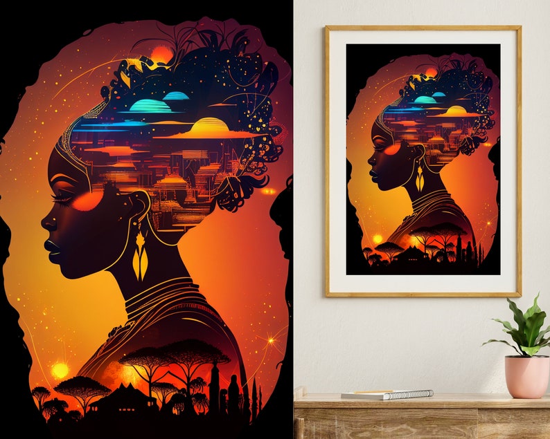 Afrofuturism Afrocentric Africans American Afrocentric Art - Etsy