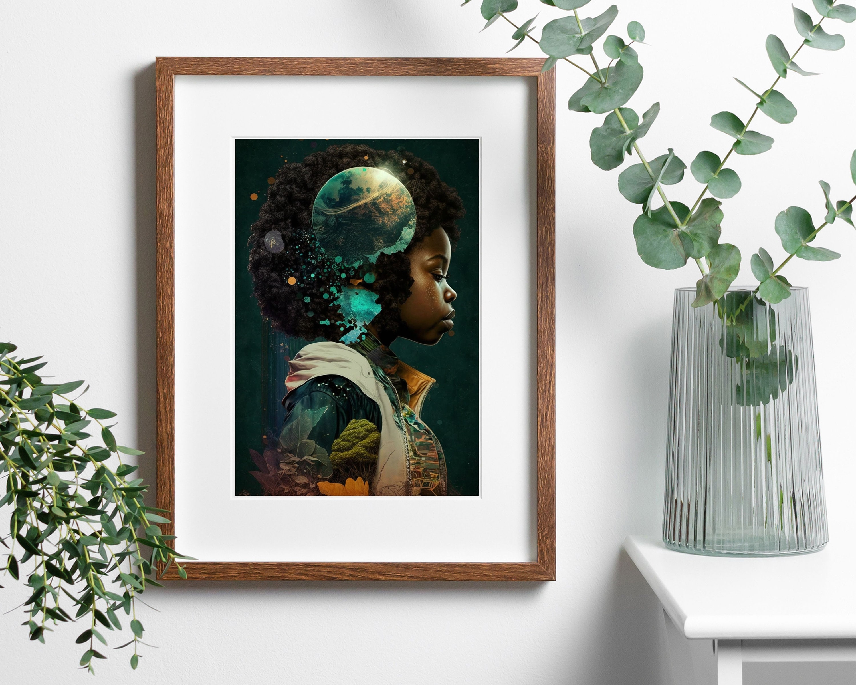 20 Printable Artworks Afrofuturism Art Afrocentric Surreal Mixed Media ...