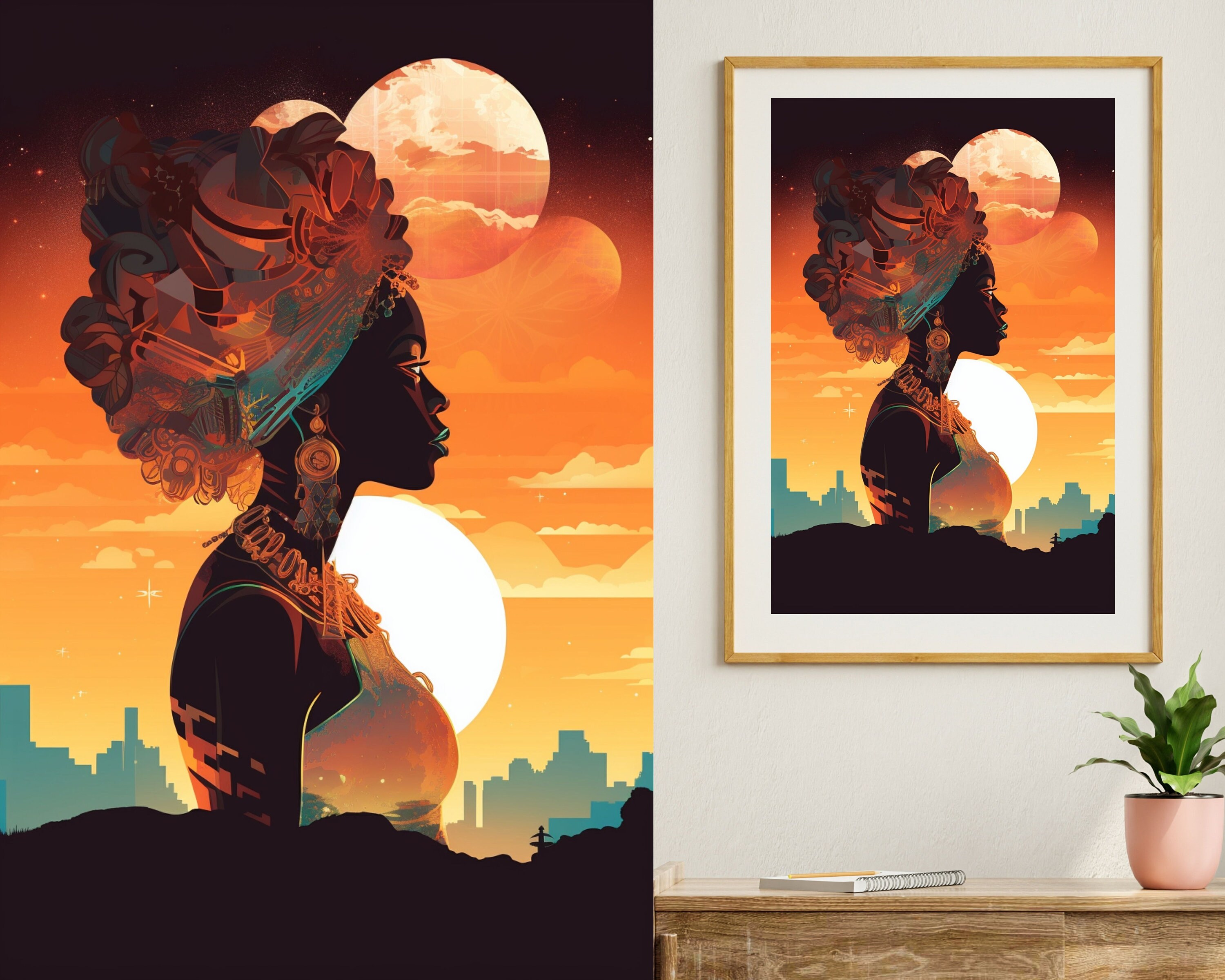 Afrofuturism Afrocentric Africans American Afrocentric Art - Etsy