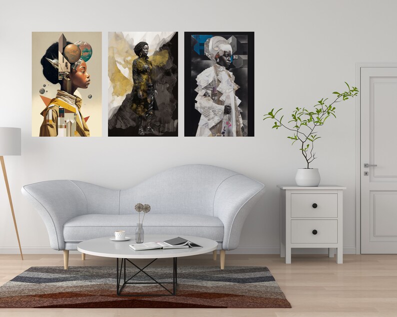 20 Printable Artworks Afrofuturism Art Afrocentric Surreal Mixed Media ...