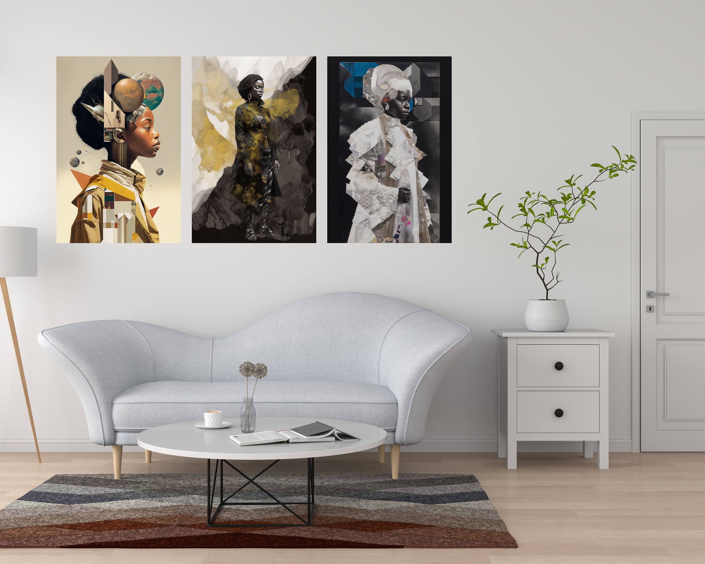 20 Printable Artworks Afrofuturism Art Afrocentric Surreal Mixed Media ...