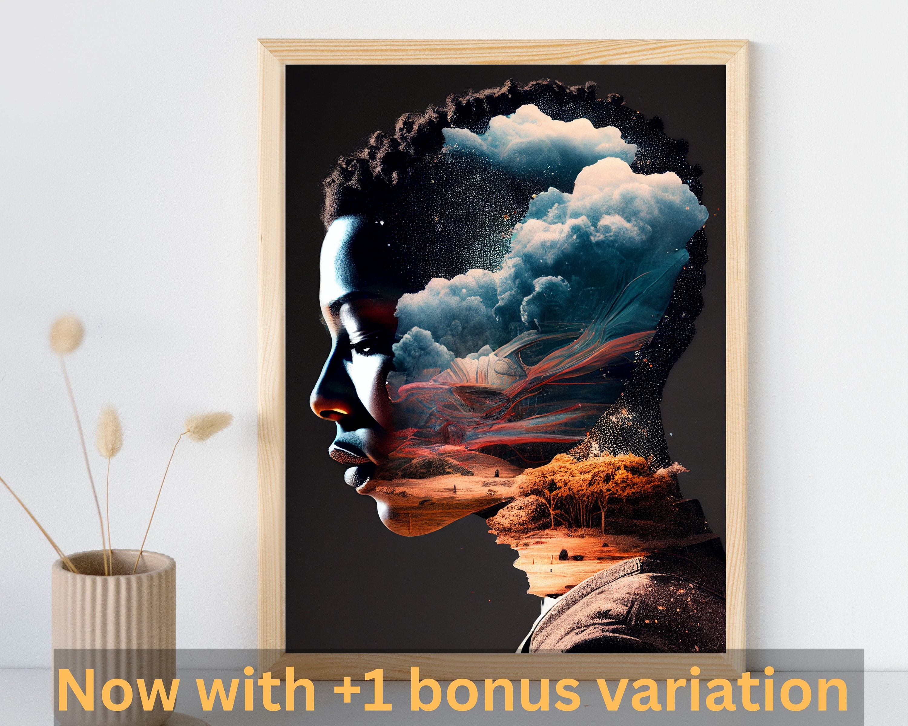 Double Exposure Sky Afrocentric Africans American - Etsy