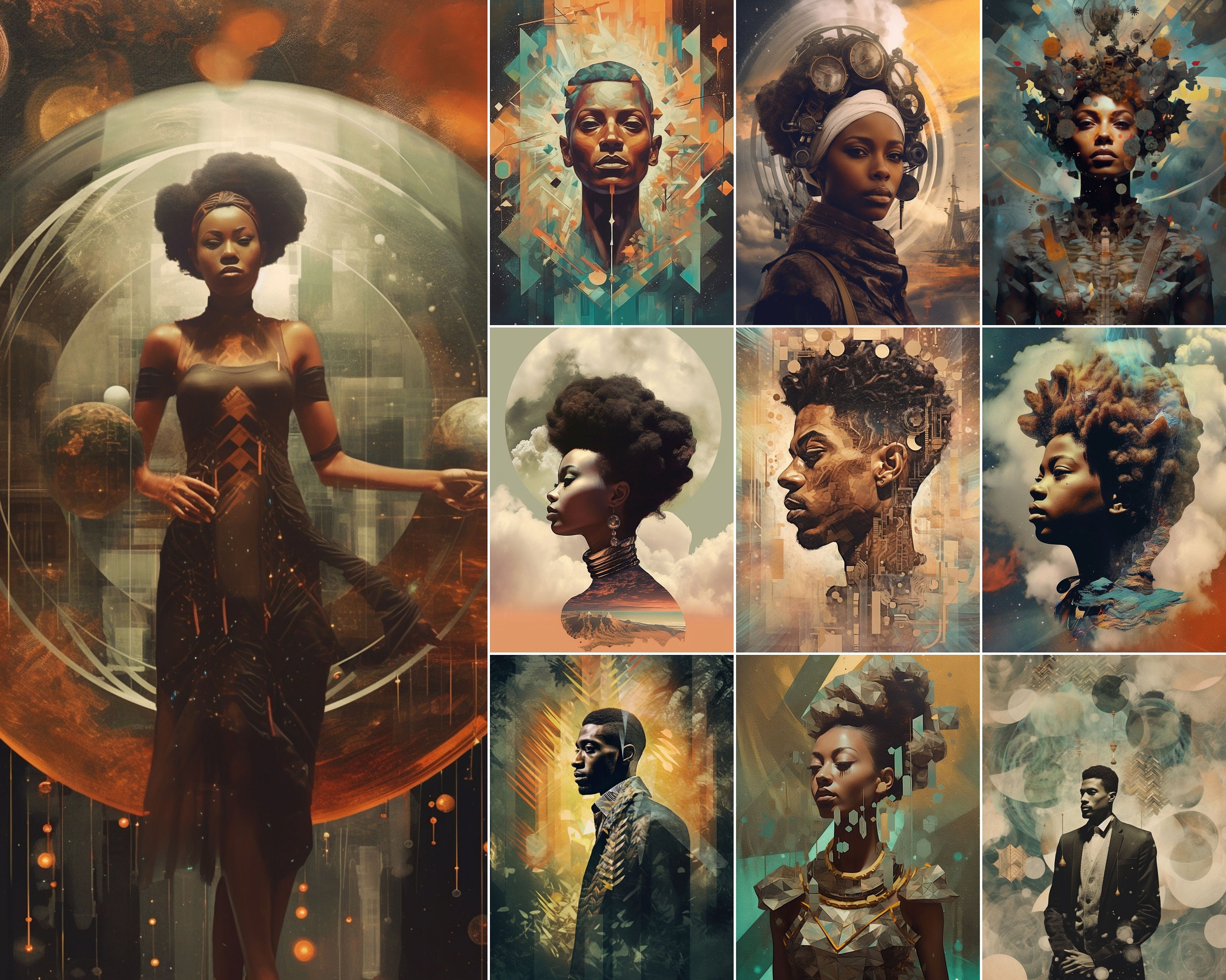 40 Afrofuturistic Printable Art Afrofuturism Surreal African