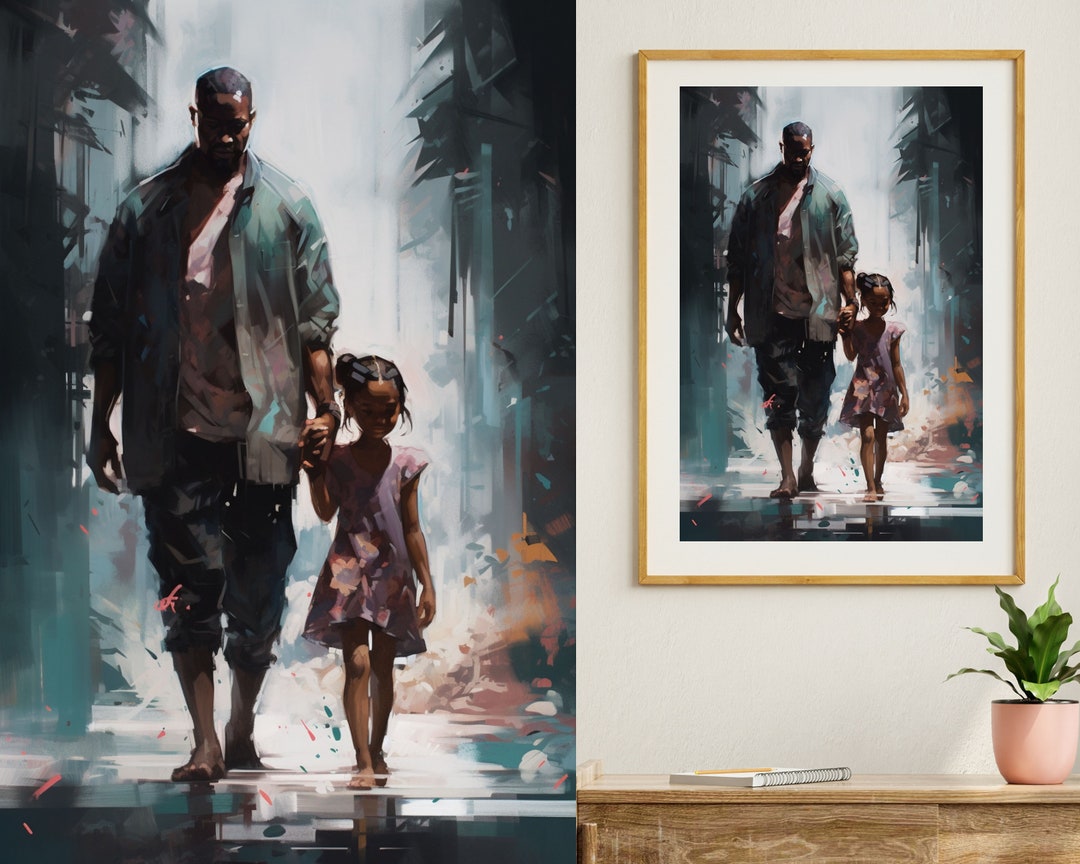 10 Printable Artworks, Father and Daughter, African American ...
