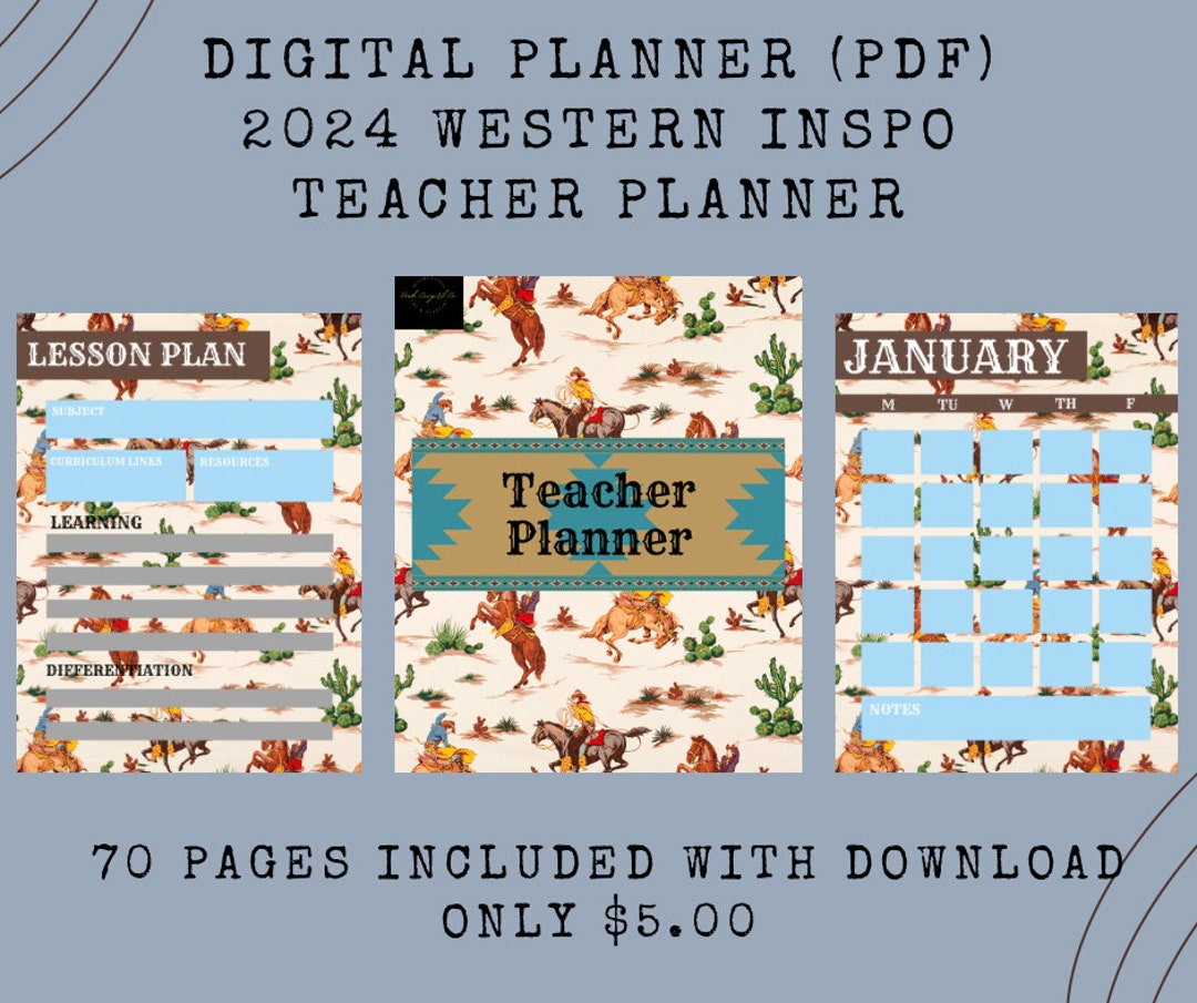 2024 Western Inspo Teacher Planner - Etsy