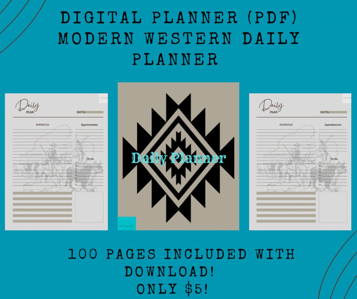 Modern Western Digital Daily Planner - Etsy