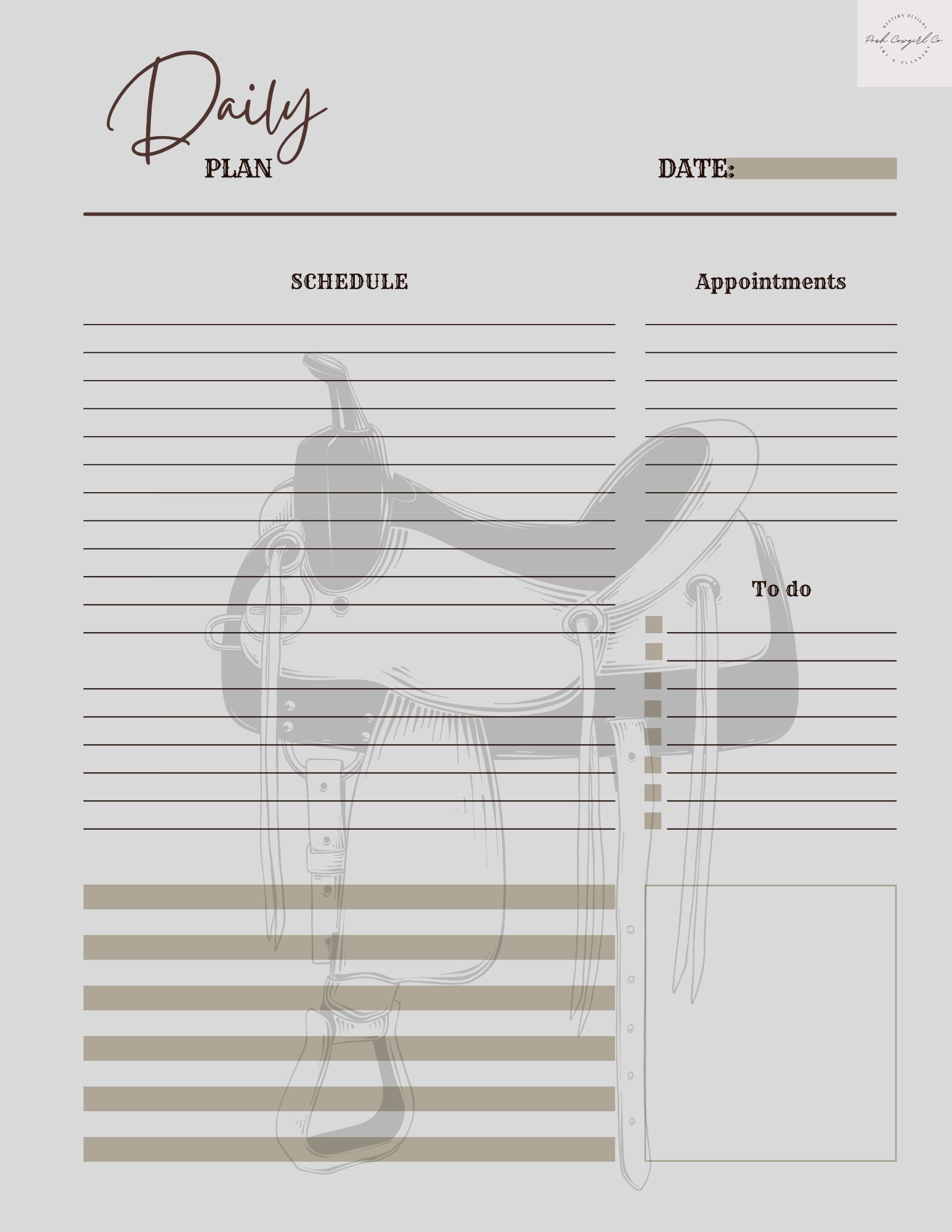 Modern Western Digital Daily Planner - Etsy