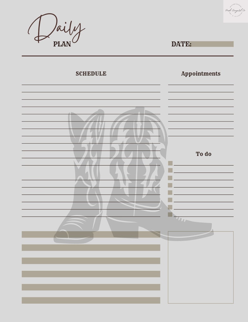 Modern Western Digital Daily Planner - Etsy