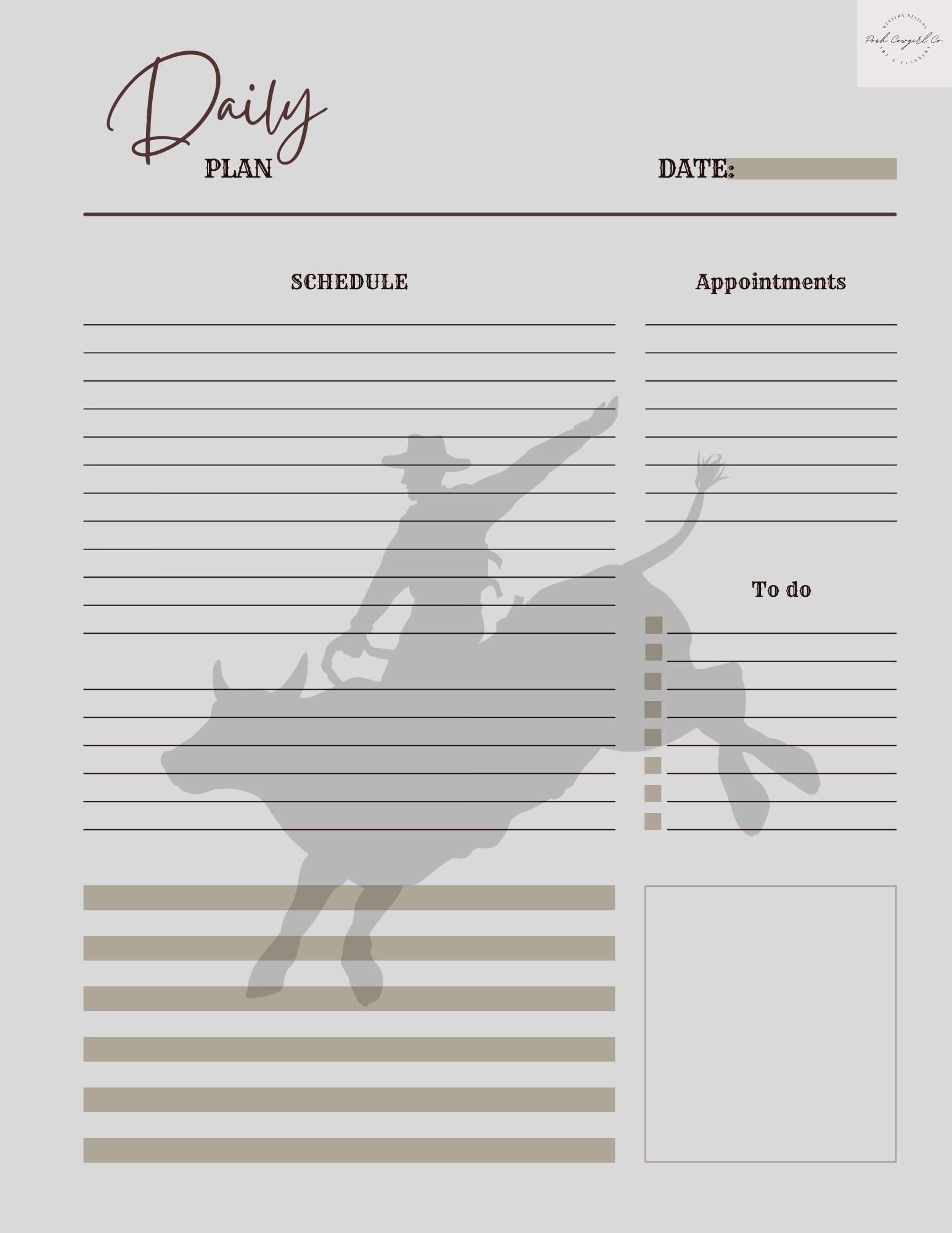 Modern Western Digital Daily Planner - Etsy