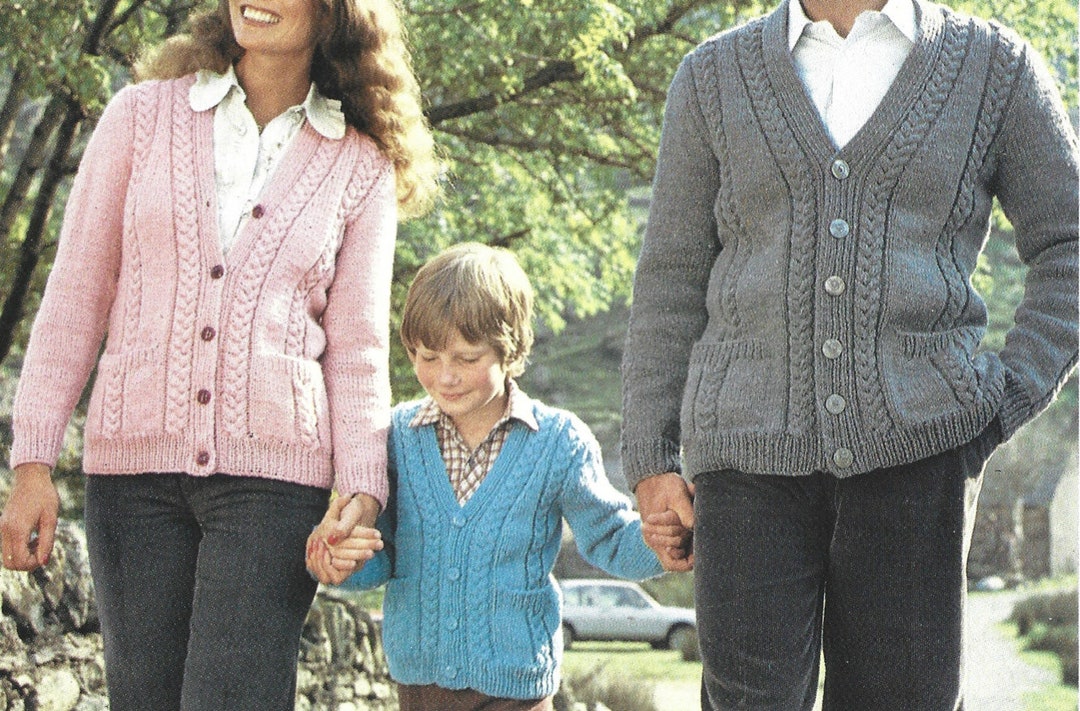 PDF Knitting Patterns - Chunky - Family, Ladies, Mens, Girls, Boys ...