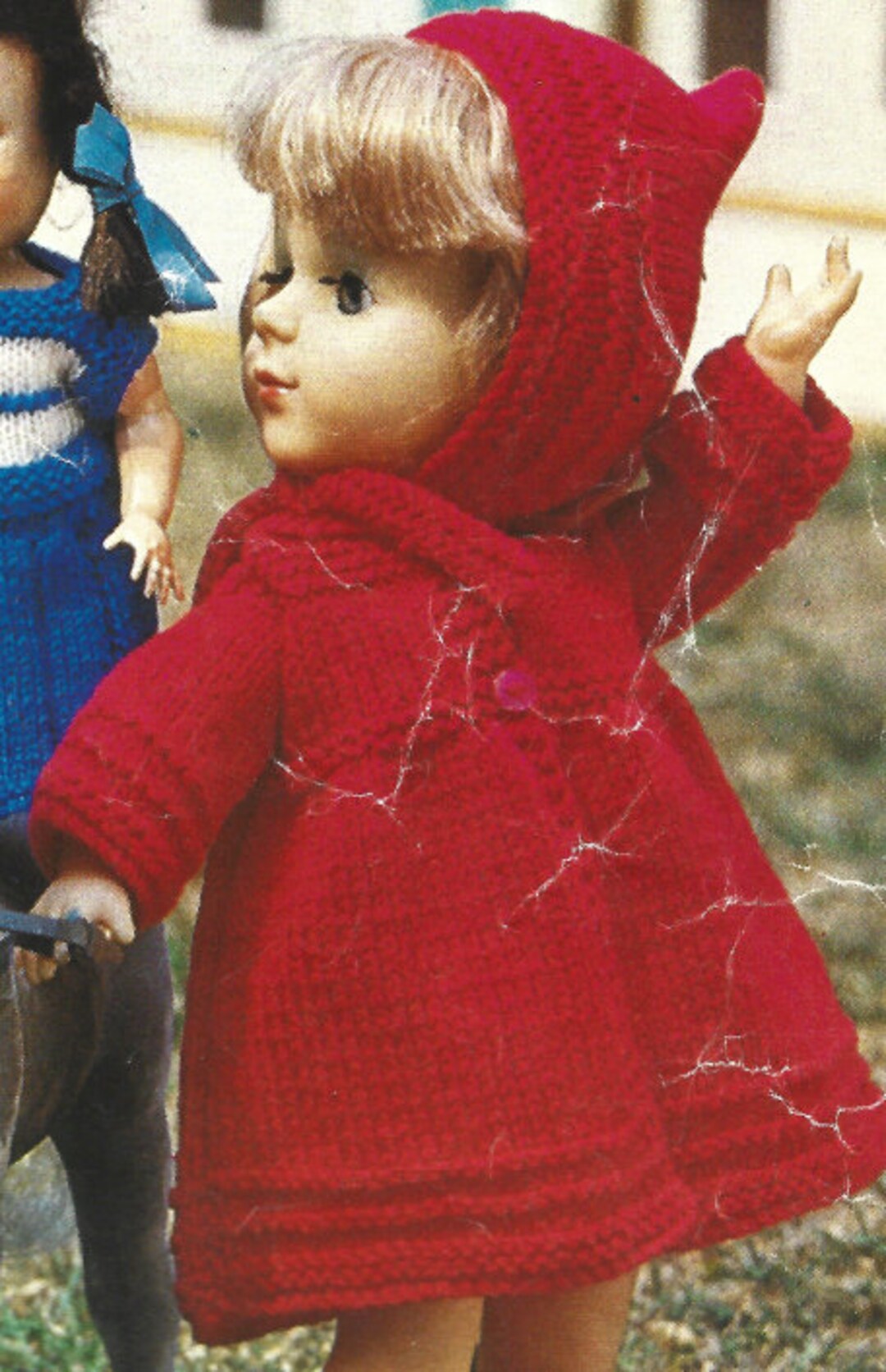 PDF Knitting Pattern - DK - Dolls Clothes Dress Coat Bonnet Vest Pants ...