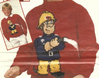 Fireman Sam Jumper Knitting Pattern - Etsy UK