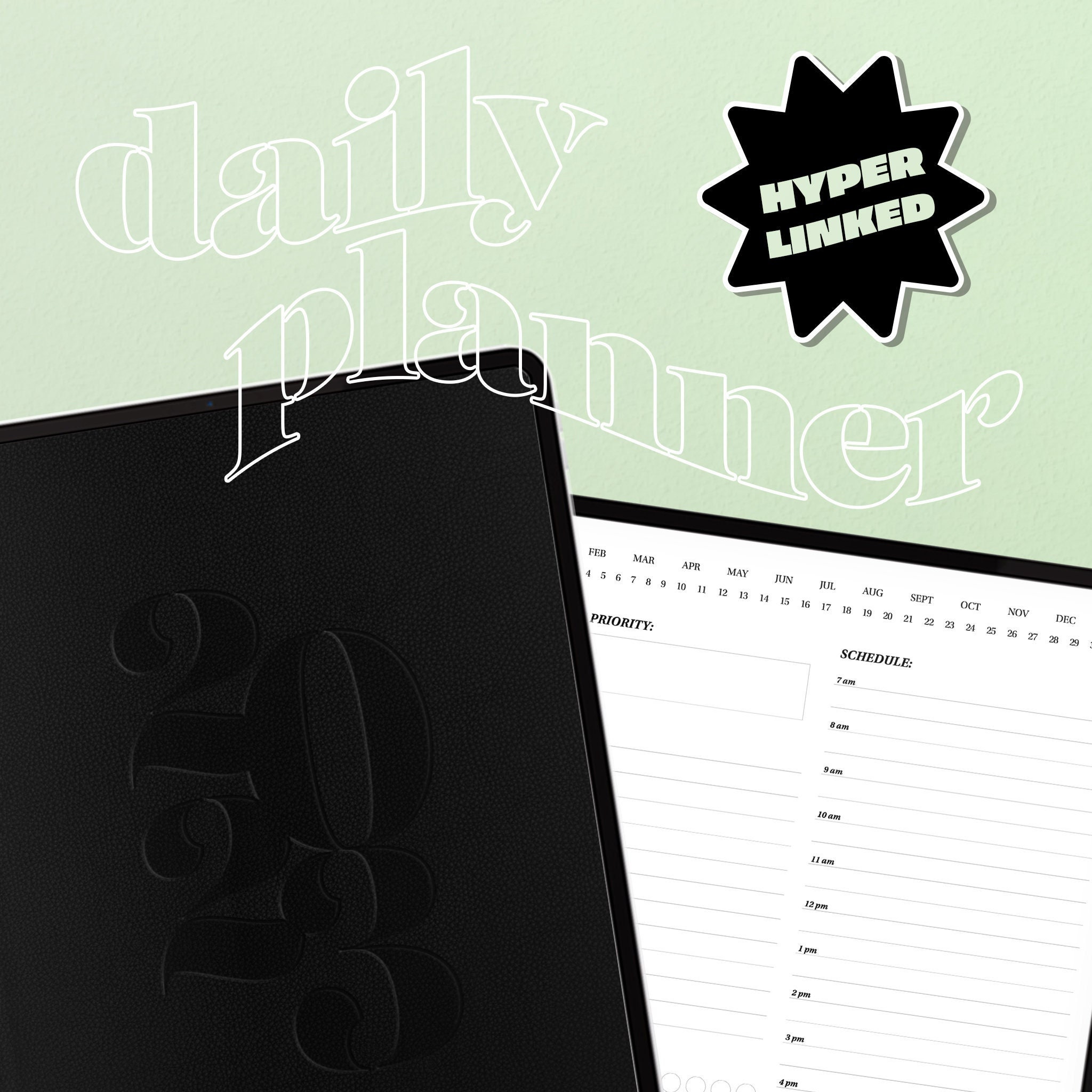 Digital Daily Planner Minimalist Design Perfect for - Etsy