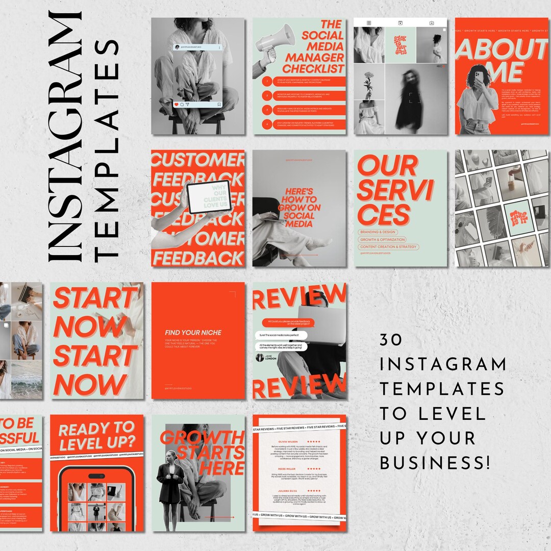 30 Bold Instagram Templates: Storytelling Posts, IG Highlights (canva ...