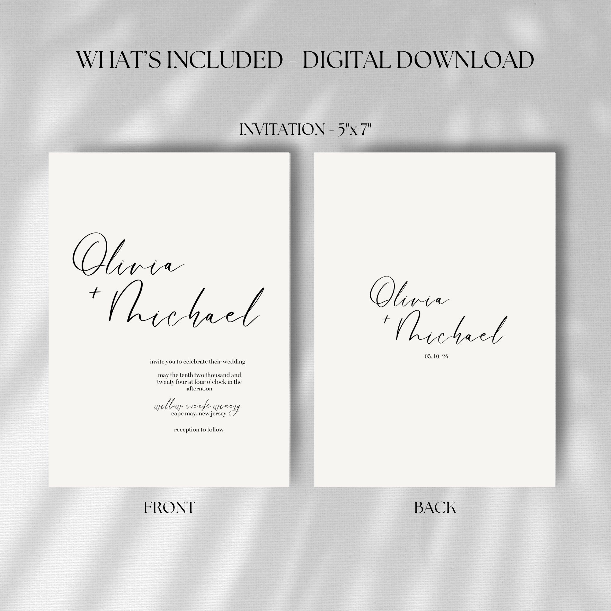 Printable Wedding Invitation Template Minimal Wedding Invitation