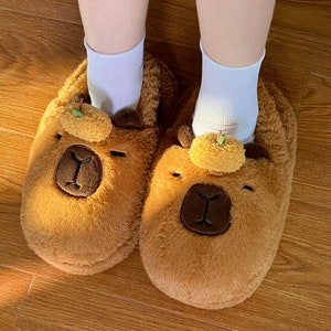 Cute Capybara Plush Slippers Cozy Capybara House-shoes - Etsy