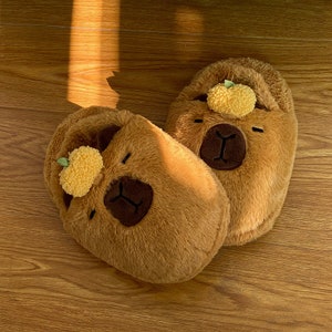 Cute Capybara Plush Slippers Cozy Capybara House-shoes - Etsy