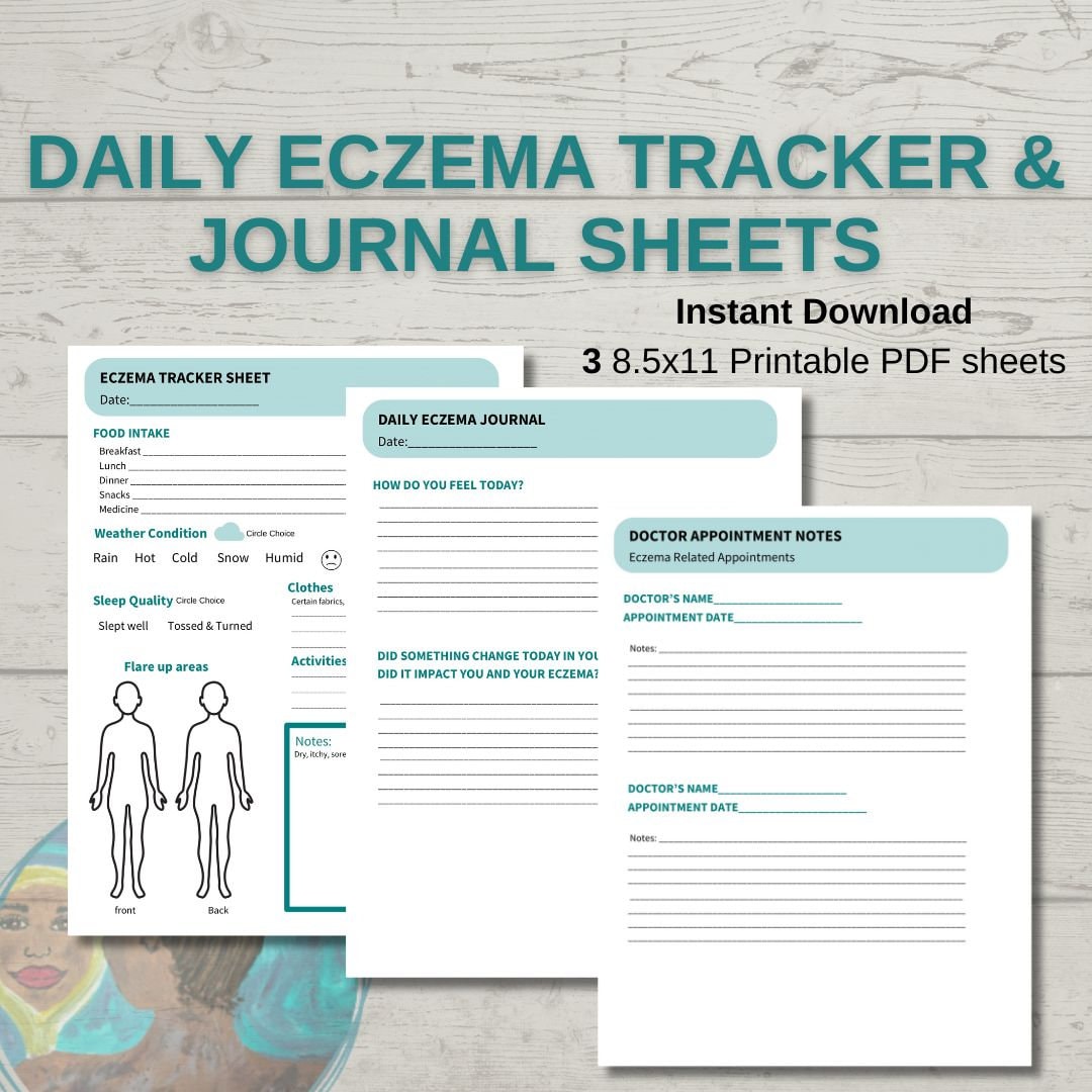 Eczema Tracker Sheets, Printable, Instant Download, Skin Care, Skin ...
