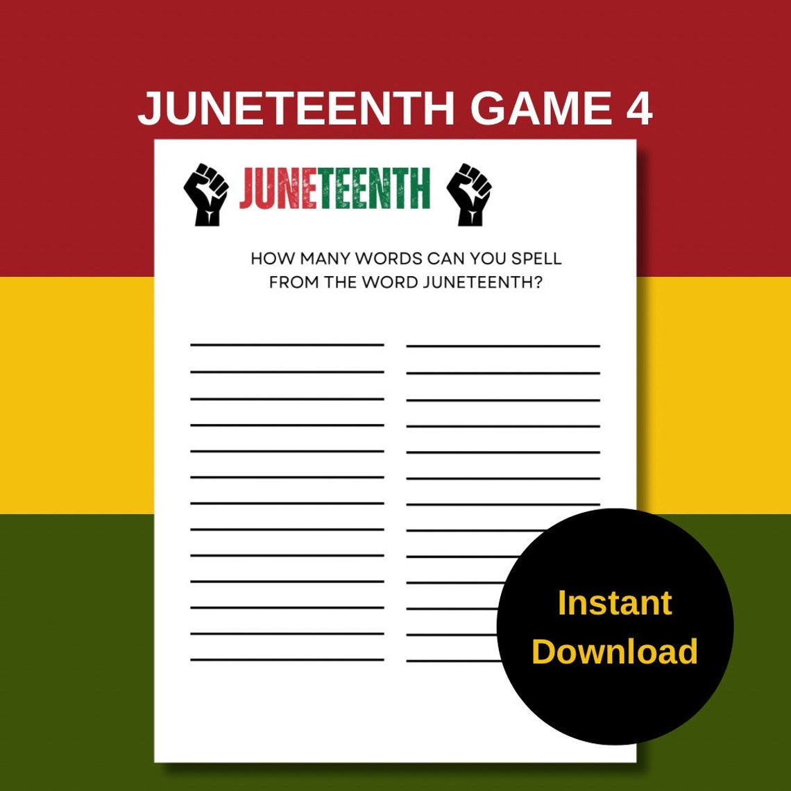 Juneteenth Printable Games, Word Search, Coloring Page, and More - Etsy
