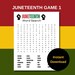 Juneteenth Printable Games, Word Search, Coloring Page, and More - Etsy