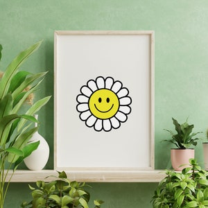 Positive Flower Instant Download, Smiling Sunflower Clipart, Happy ...
