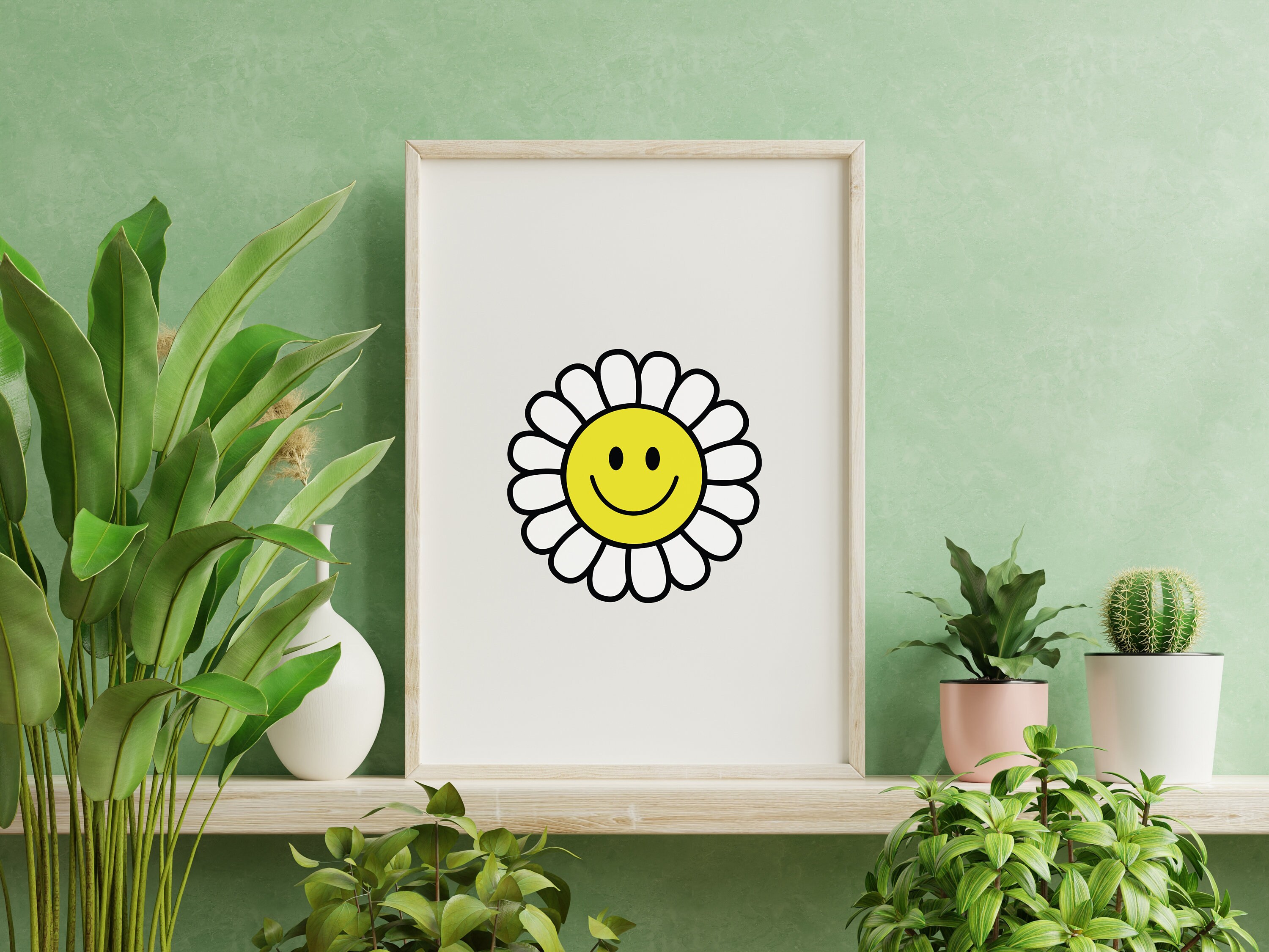 Positive Flower Instant Download, Smiling Sunflower Clipart, Happy ...