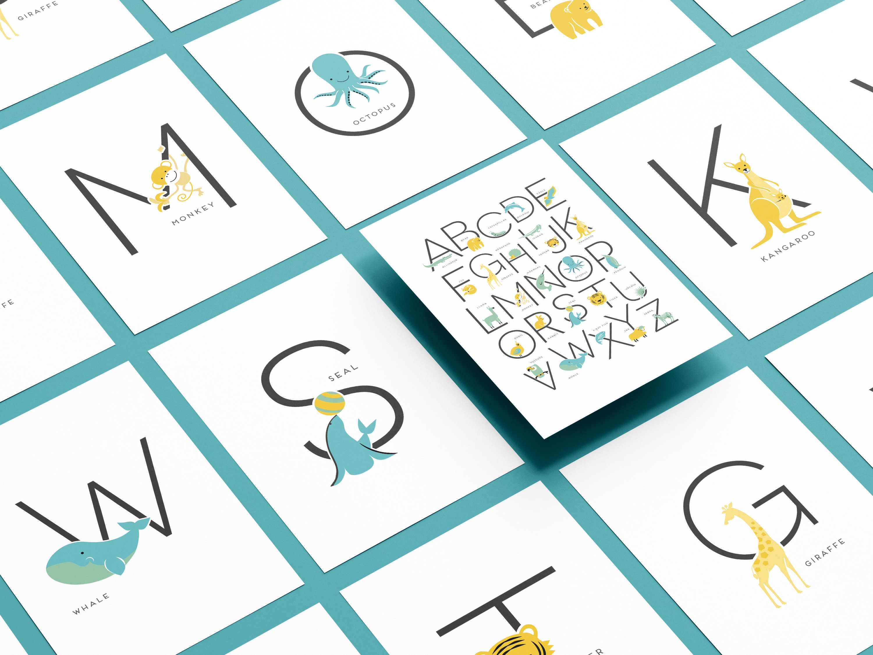 ABC Alphabet Poster Printable | Kids Learning Wall Art | Alphabet Chart ...