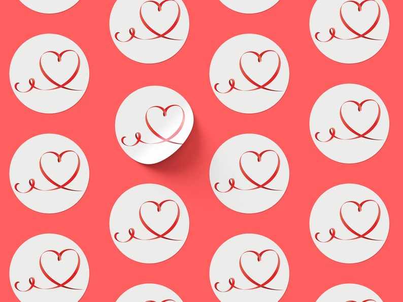 Red Ribbon Heart Shape Digital Download, Ribbon Heart PNG, EPS, PDF ...