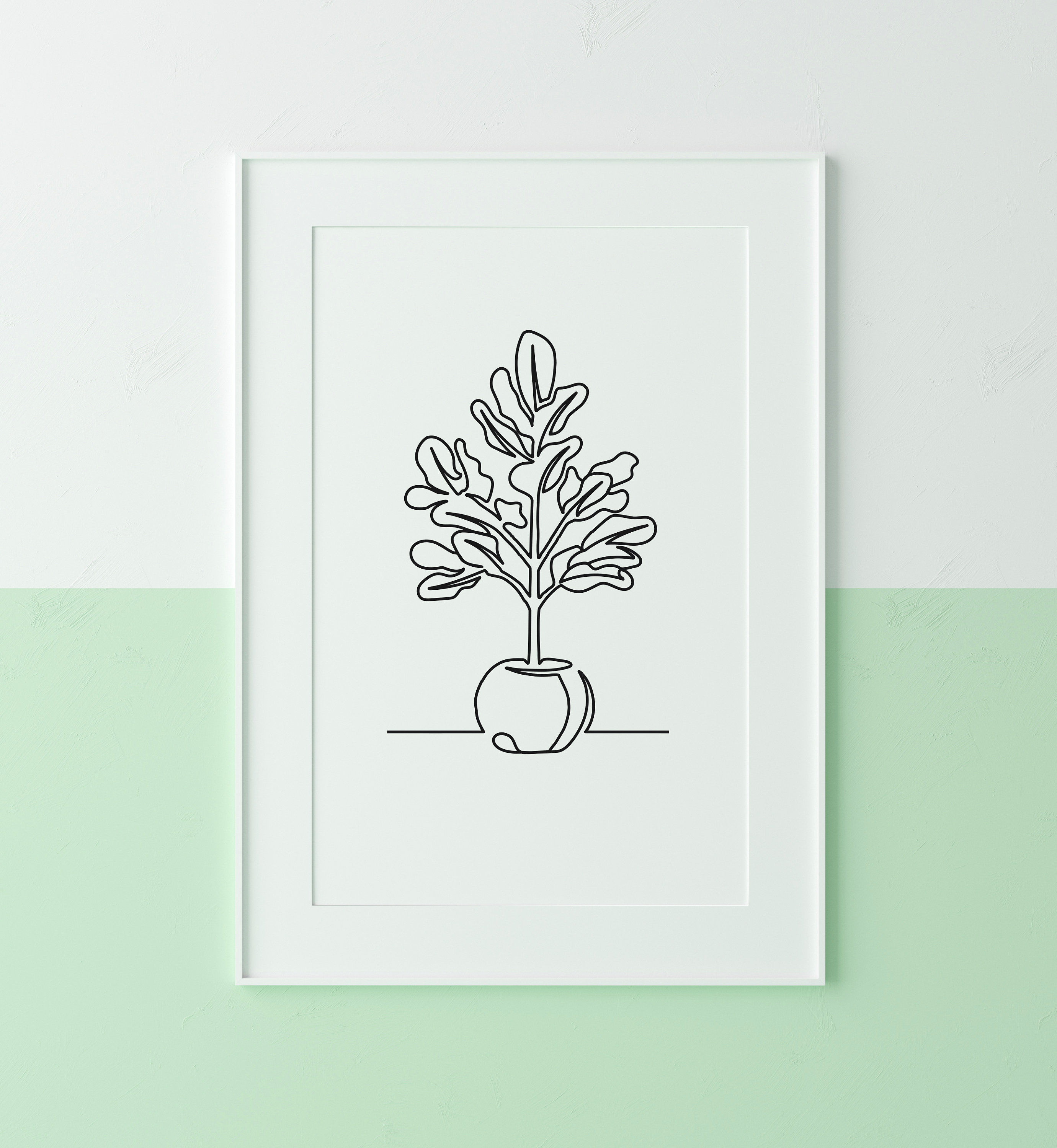 Set of 12 One-line Plant Drawings | Potted Plants SVG PNG | Instant ...