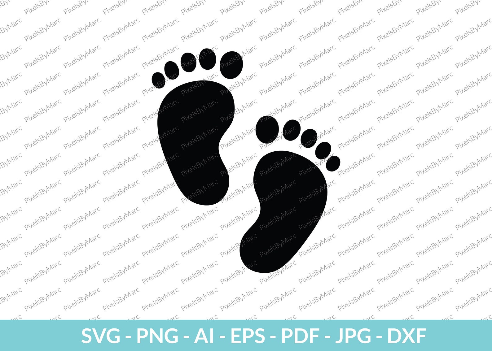 Baby Footprint, Baby Feet SVG Instant Download, SVG, PNG, Eps, Dxf ...